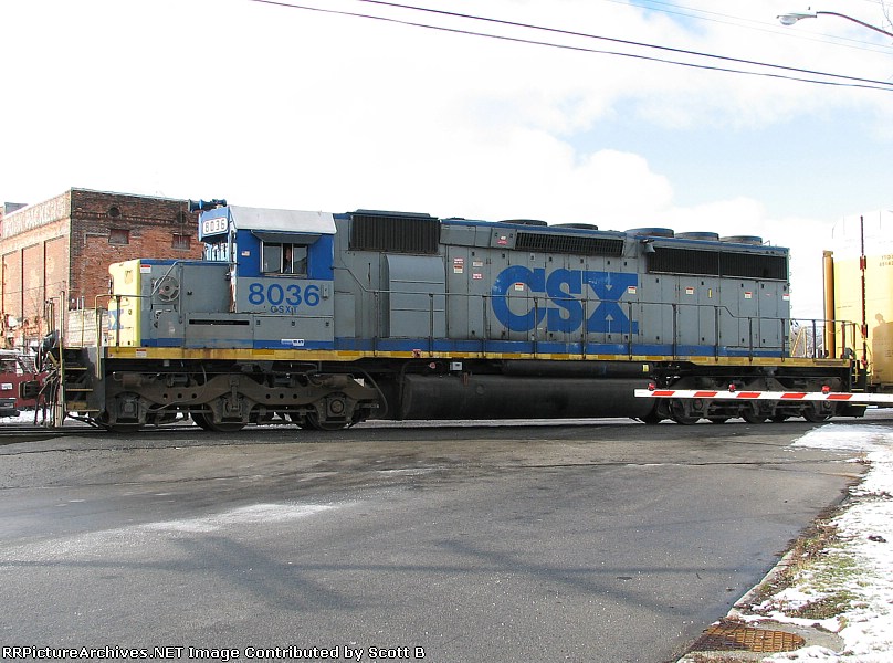 CSX 8036 H795 beets us to the crossing